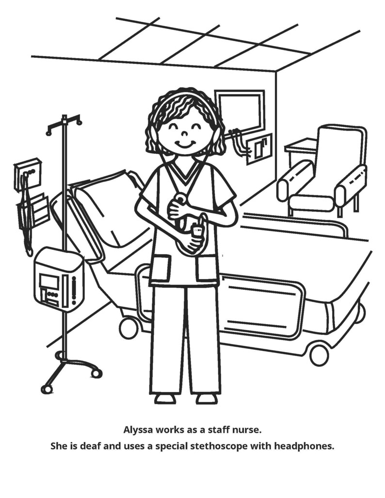 Nurse Coloring Book, Disability, Diversity, Inclusion, Disabled Nurse ...