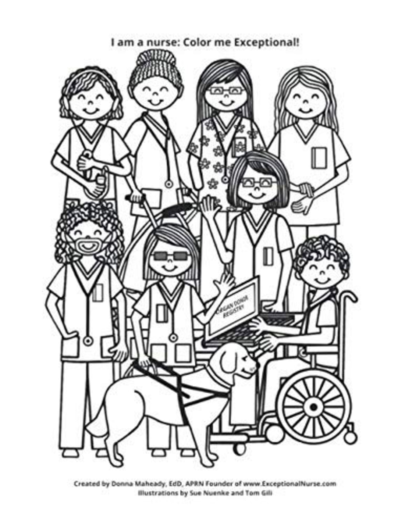 Nurse Coloring Book, Disability, Diversity, Inclusion, Nurse Gift ...