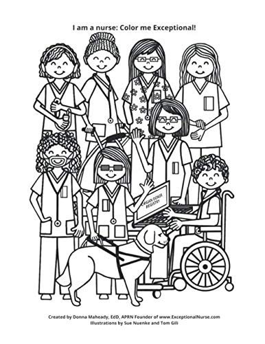 Nurse Coloring Book, Disability, Diversity, Inclusion, Disabled Nurse ...