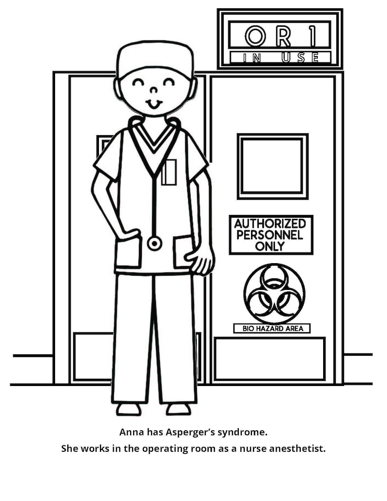 Nurse Coloring Book, Disability, Diversity, Inclusion, Disabled Nurse ...