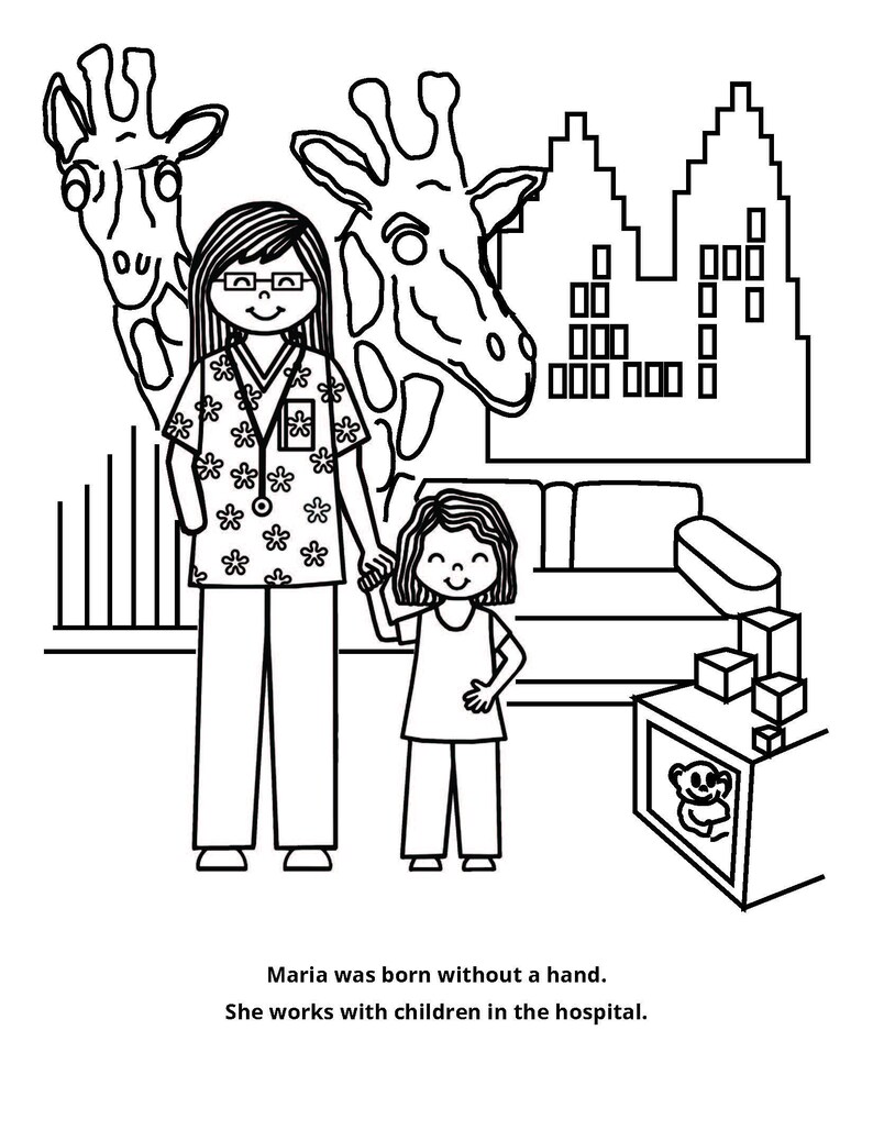 Nurse Coloring Book, Disability, Diversity, Inclusion, Disabled Nurse ...