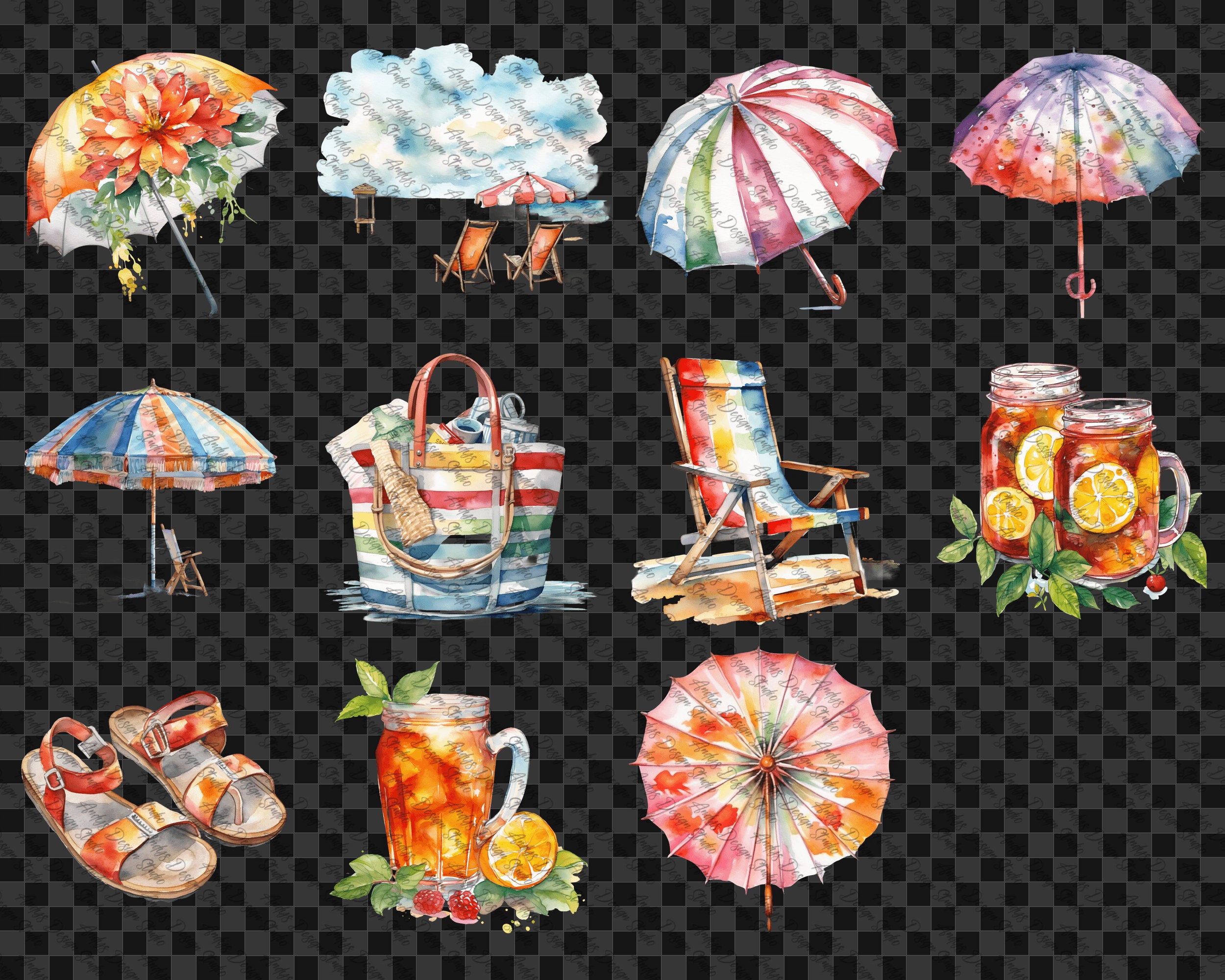 Free Bundle With Purchase Watercolor Clipart Summer Bundle Ultra-high ...