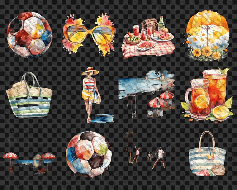 Free Bundle With Purchase Watercolor Clipart Summer Bundle Ultra-high ...