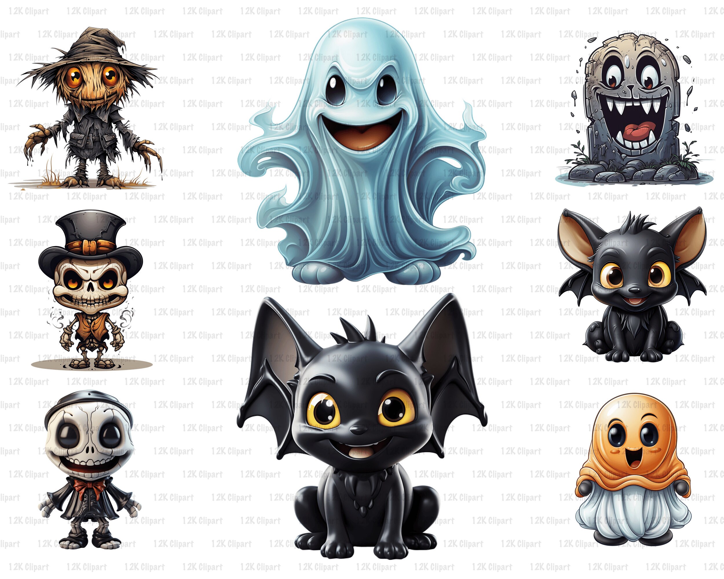 Cartoon Clipart Halloween Bundle Ultra-high Resolution PNG - Etsy