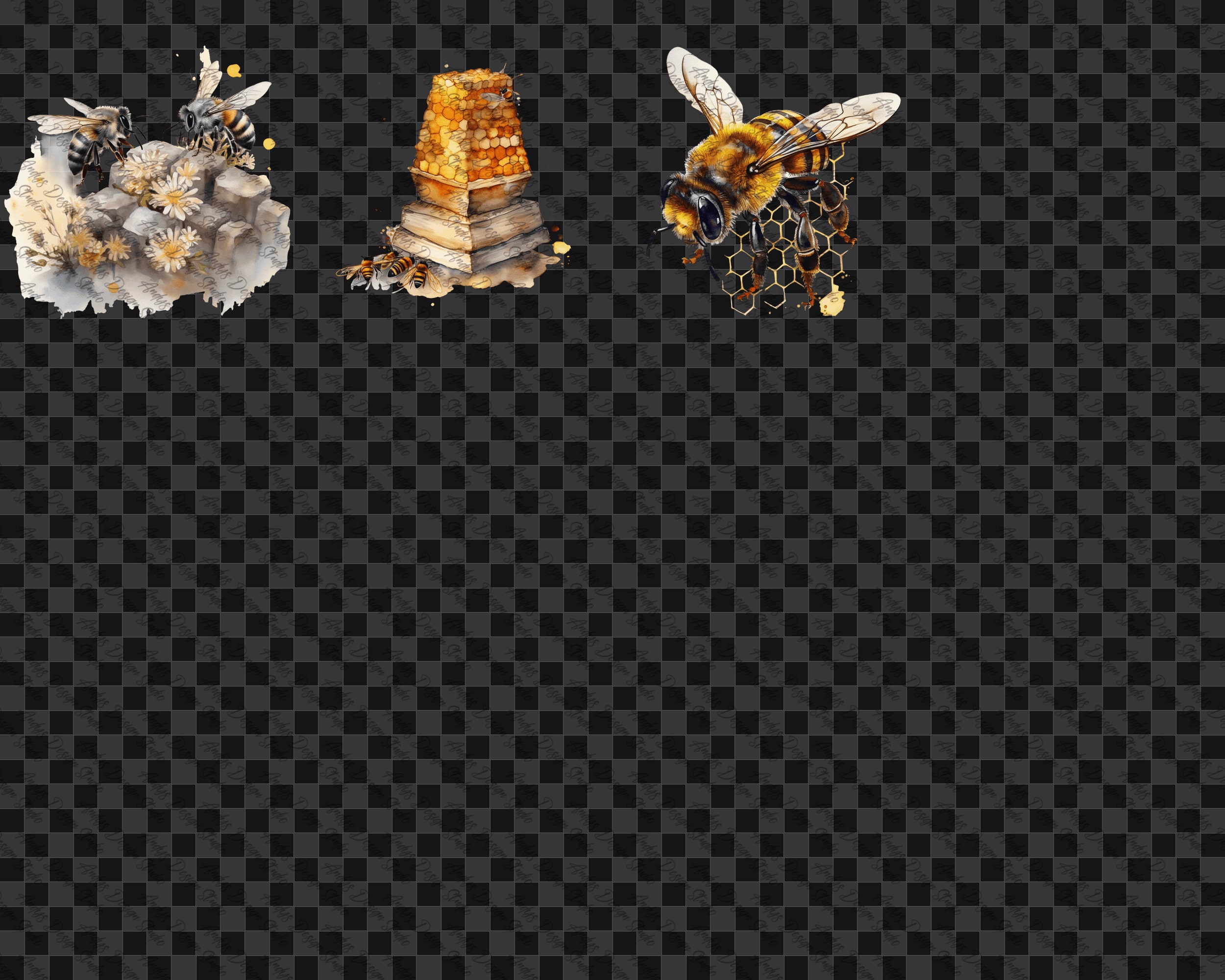 Watercolor Clipart Bumble Bee & Honey Bee Bundle Ultra-high - Etsy