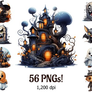 Cartoon Clipart Halloween Bundle Ultra-high Resolution PNG - Etsy