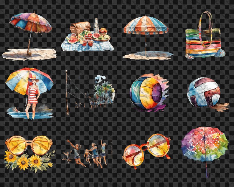 Free Bundle With Purchase Watercolor Clipart Summer Bundle Ultra-high ...