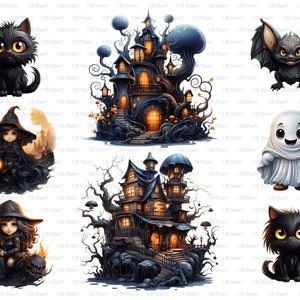 Cartoon Clipart Halloween Bundle Ultra-high Resolution PNG - Etsy