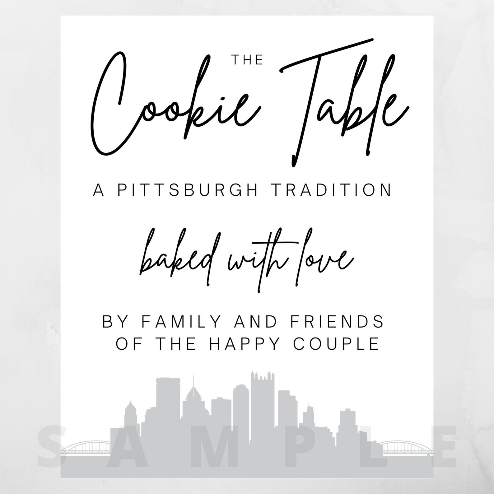 Cookie Table Sign Poster Printable Digital Download - Pittsburgh ...