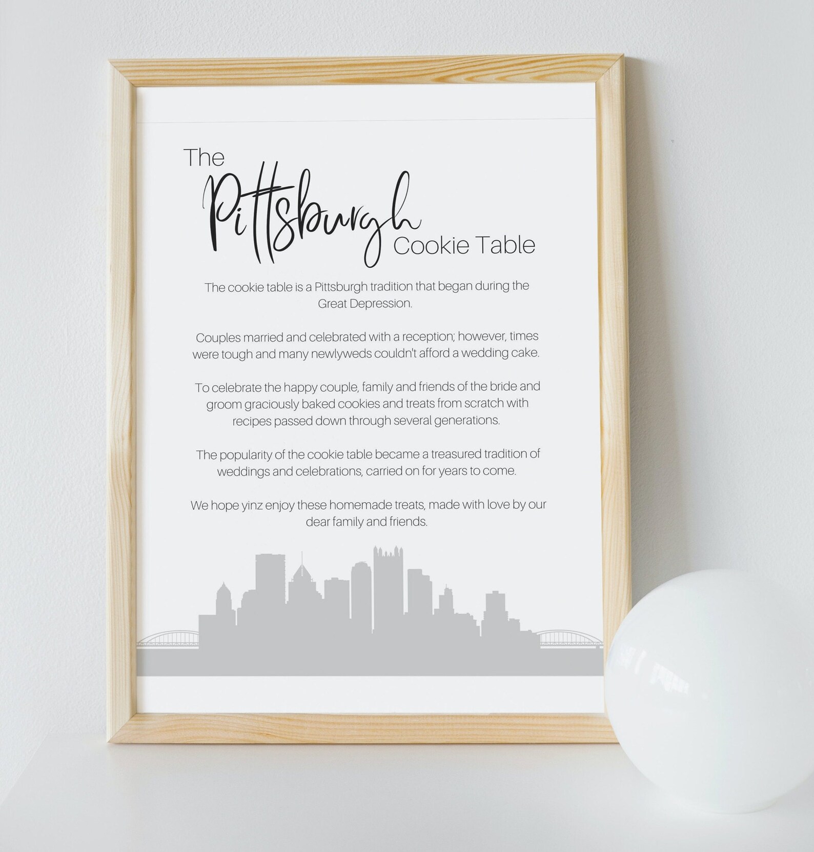 Pittsburgh Cookie Table Sign Poster PRINTABLE Digital Download - PGH ...