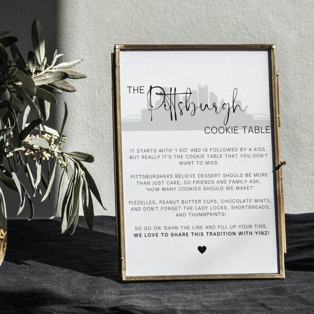 Pittsburgh Cookie Table Sign Poster PRINTABLE Digital Download - Pittsburgh Skyline, 8x10 ...