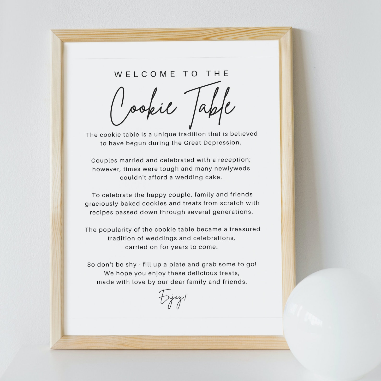 Generic Cookie Table Sign Poster Printable PDF JPG PNG Digital Download ...