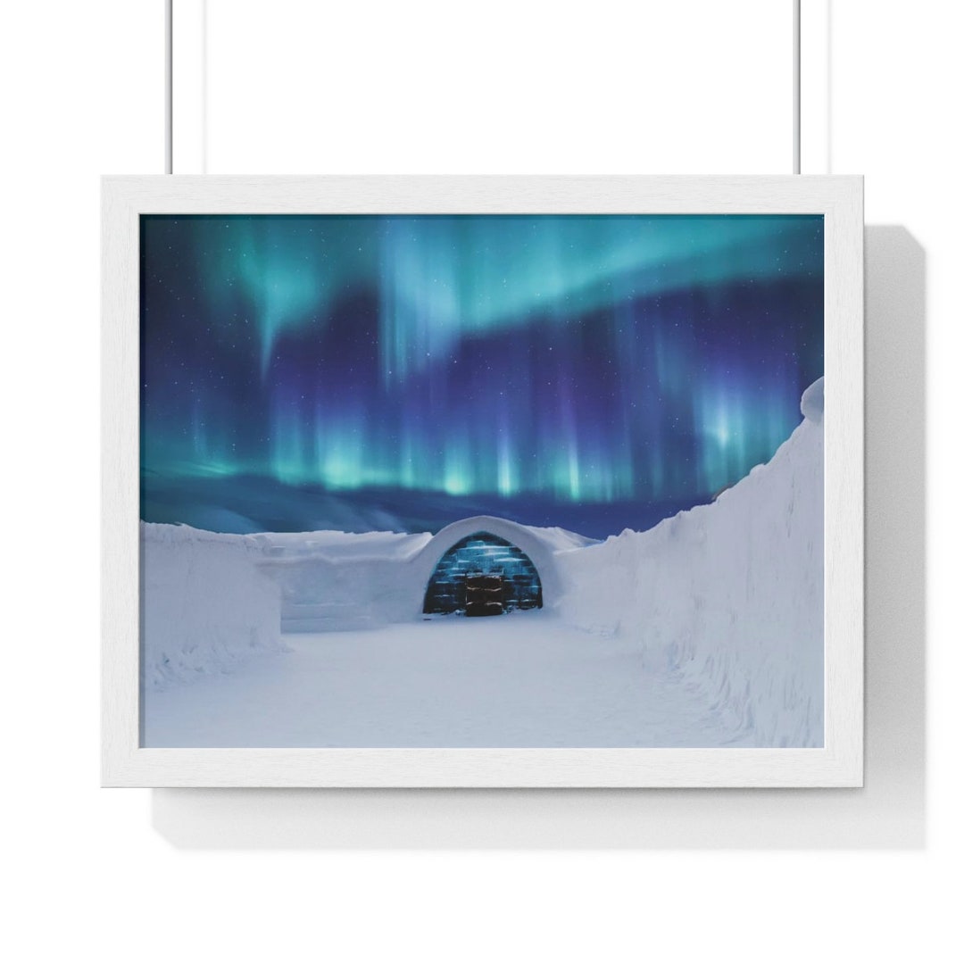 Northern Lights, Snow, Winter, Igloo, Cool Colors, Ice, Wall Art on ...