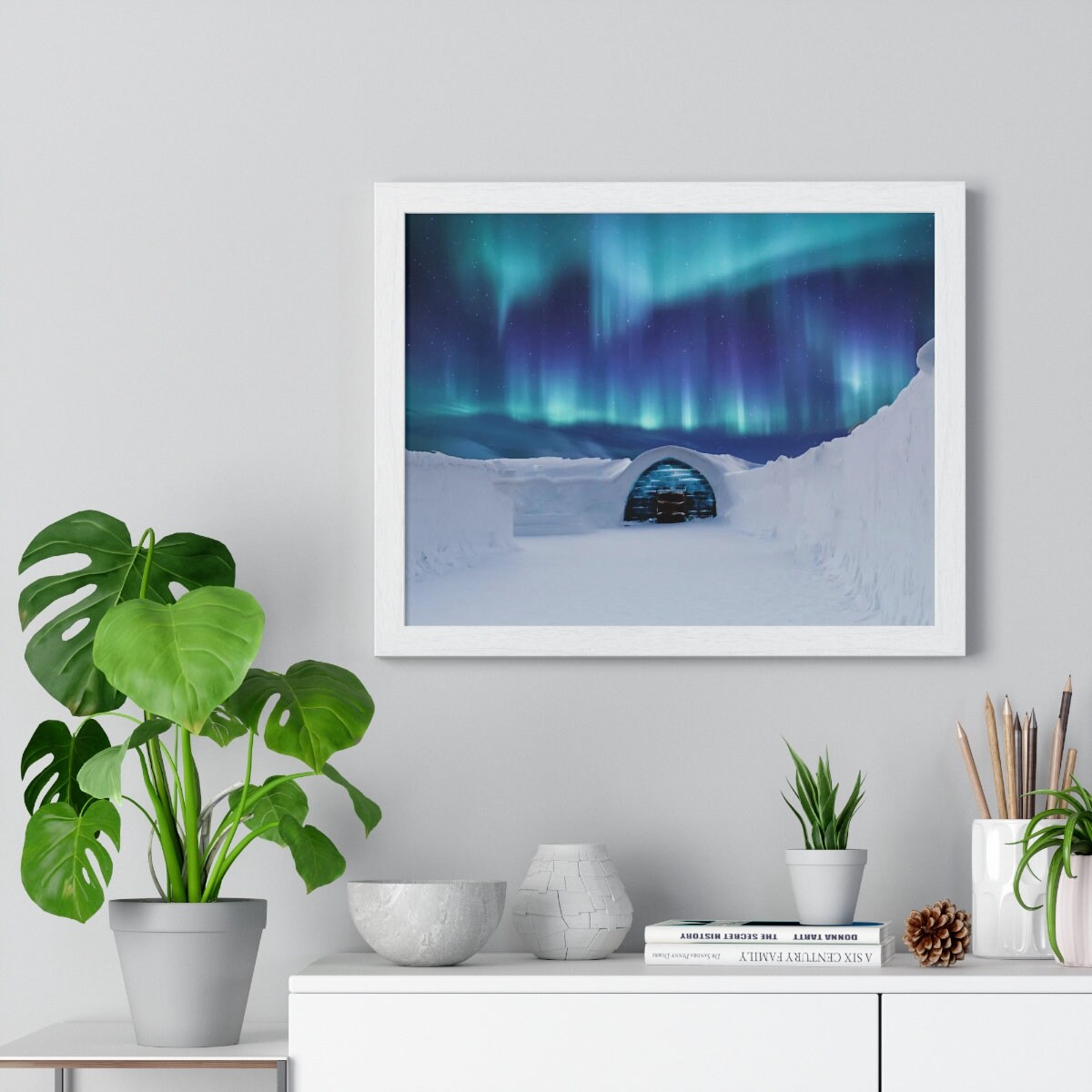 Northern Lights, Snow, Winter, Igloo, Cool Colors, Ice, Wall Art on ...