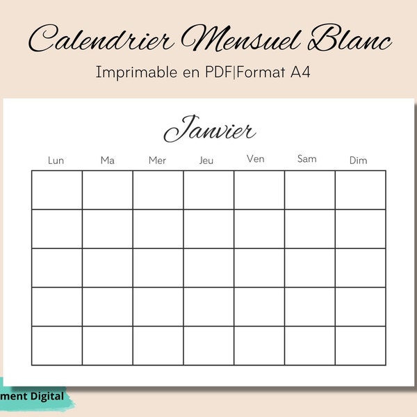 Calendrier simple - Etsy France