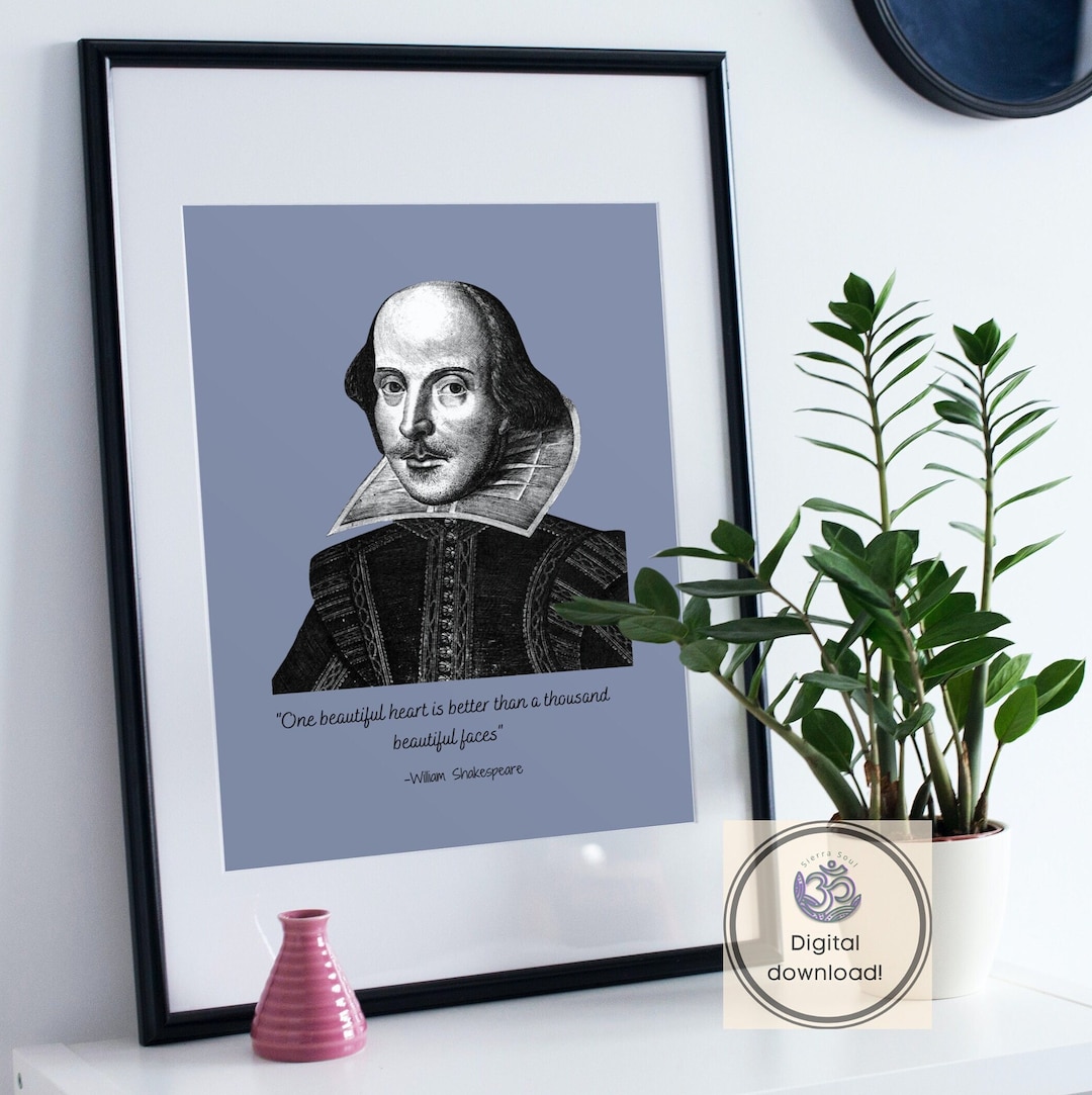 William Shakespeare, Poetry, Digital Download, Retro Wall Art, Beauty ...
