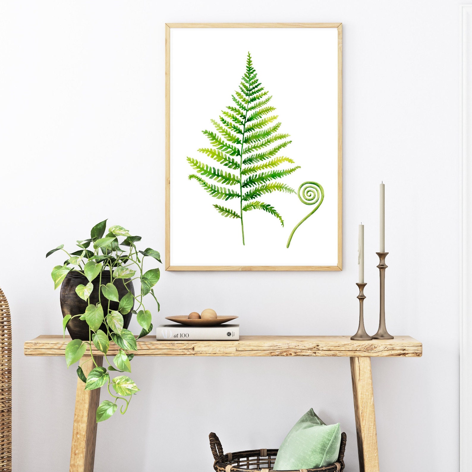 Fern Wall Art, Set of 3, Digital Download Prints, Botanical Room Decor ...
