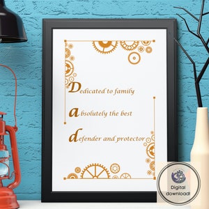 Dad Acrostic Poem, Digital Download Print. Minimalist Wall Art, Gift ...