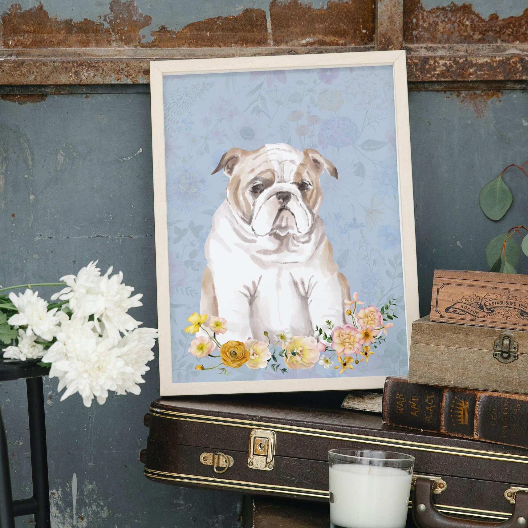 British Bulldog Print, Digital Download, Instant Printable, Bulldog ...
