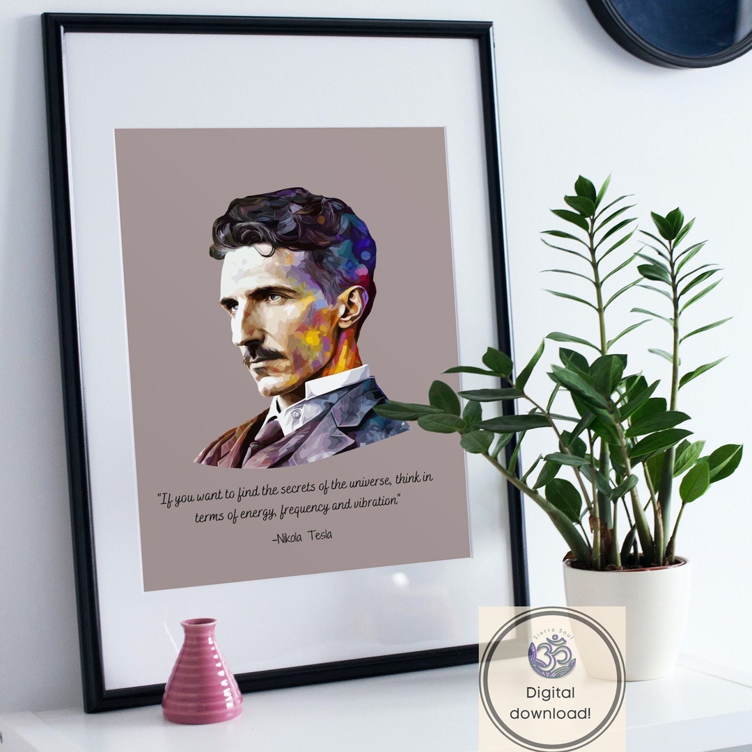 Nikola Tesla Digital Download Wall Art, Scientist and Inventor ...