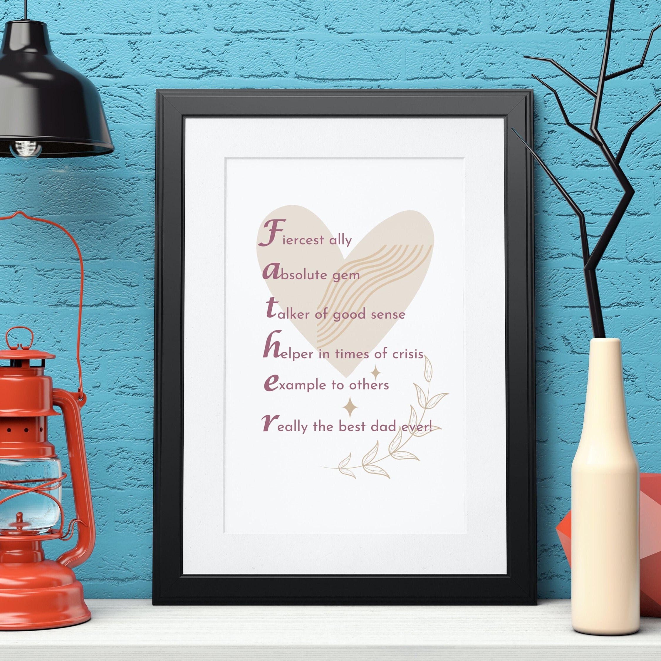 Father Acrostic Poem, Digital Download Wall Art, Minimalist Boho Print ...