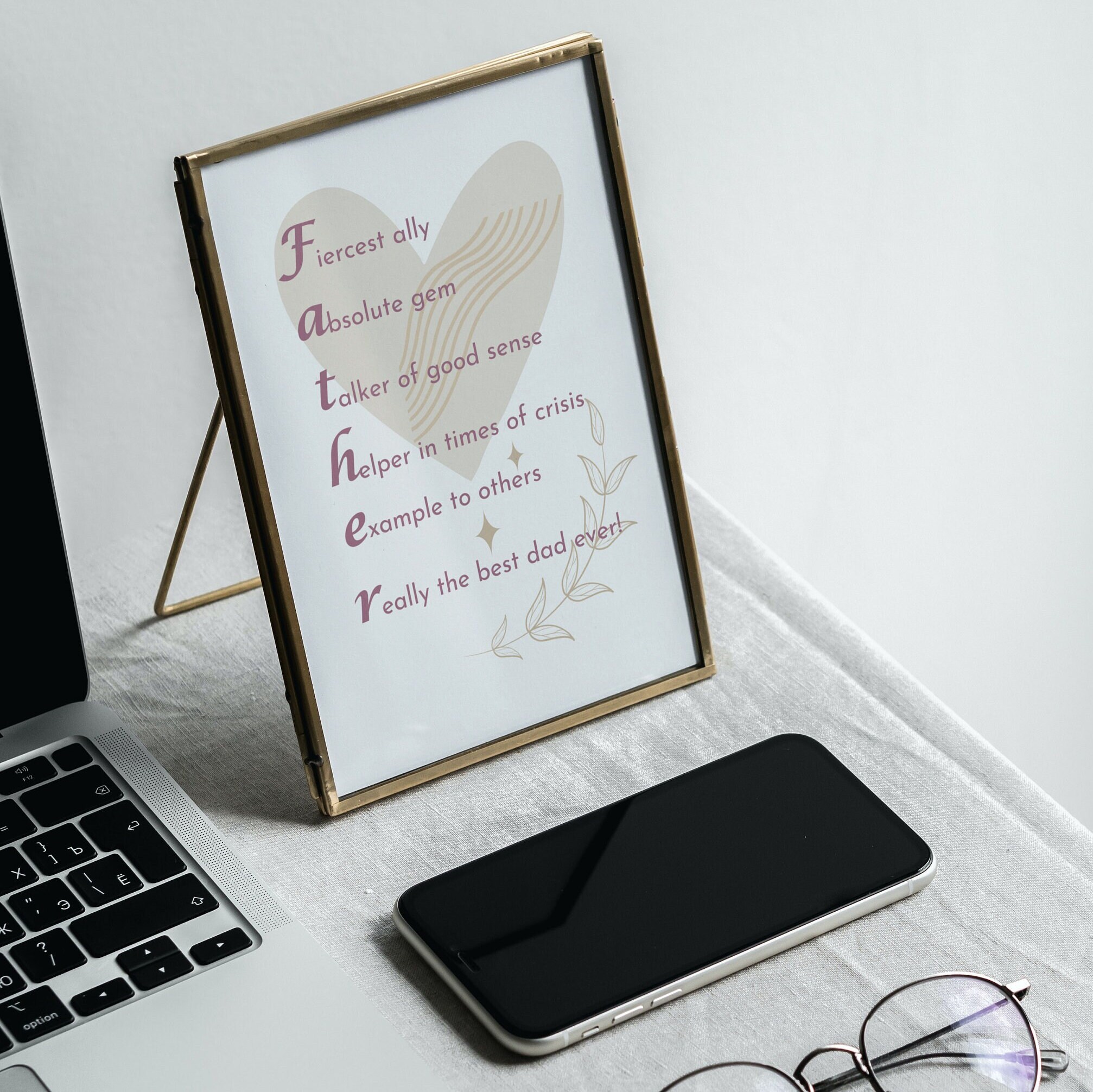 Father Acrostic Poem, Digital Download Wall Art, Minimalist Boho Print ...