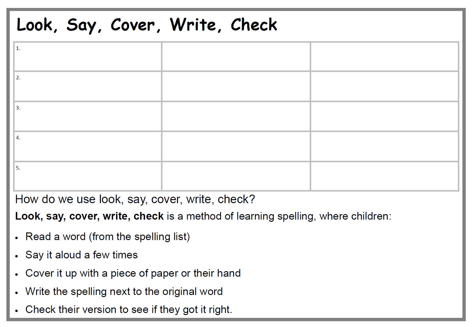 Year 1 Spelling Mat / Practise Resource - All 54 National Curriculum ...
