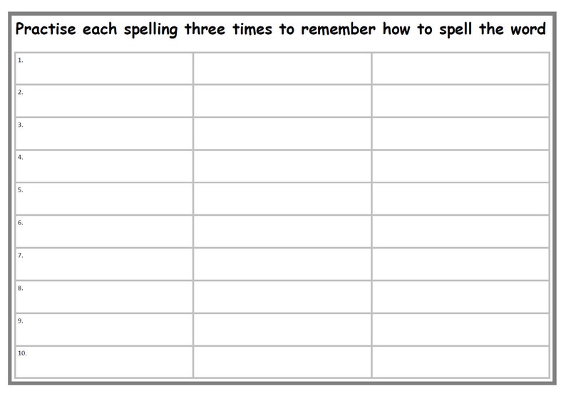 Year 2 Spelling Mat / Practise Resource - All 64 National Curriculum ...