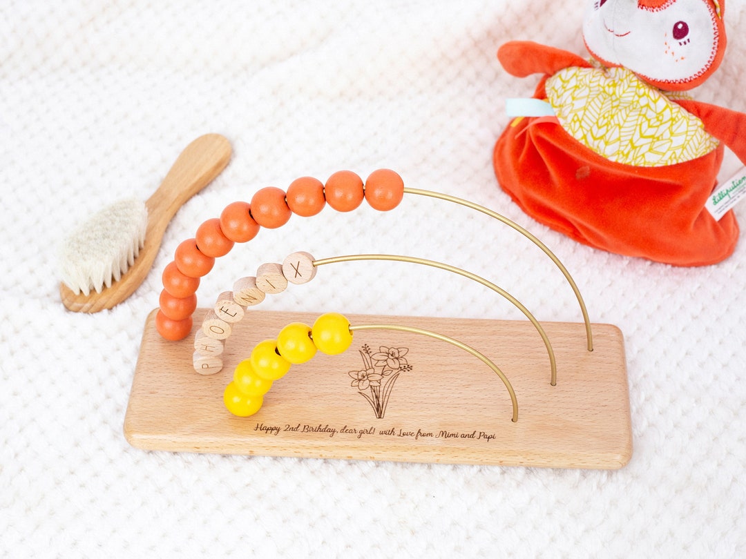 Custom Gifts Rainbow Abacus Custom Abacus Wooden Toys 1st - Etsy