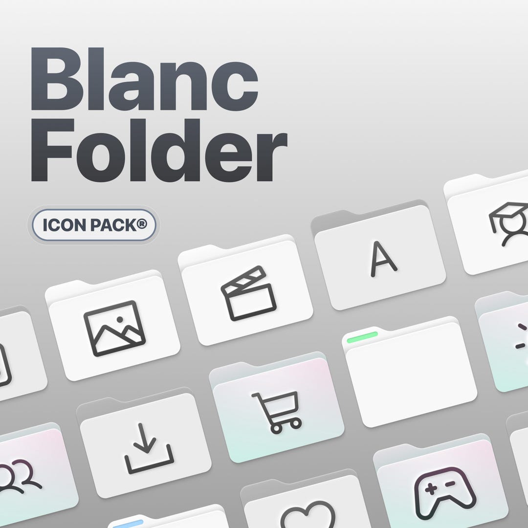 Blanc Folder Icon Pack® | 594 White Folder Icons | Instant Digital ...