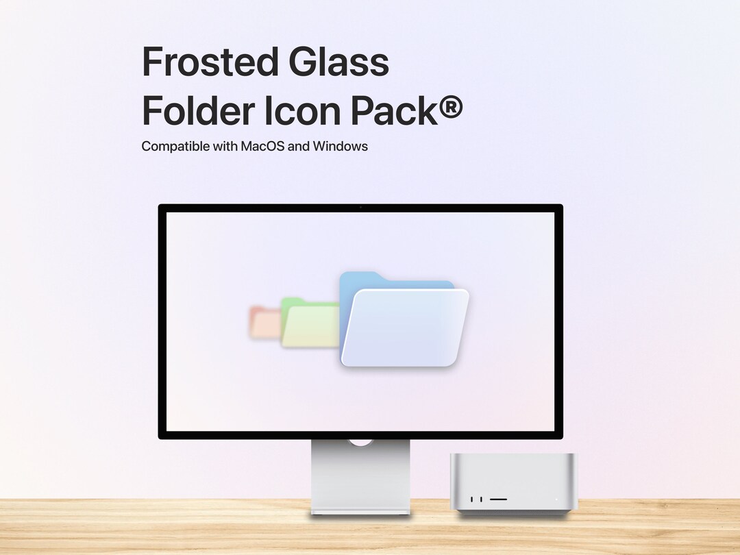 Frosted Glass Folder Icon Pack® for Macos and Windows 18 Premium ...