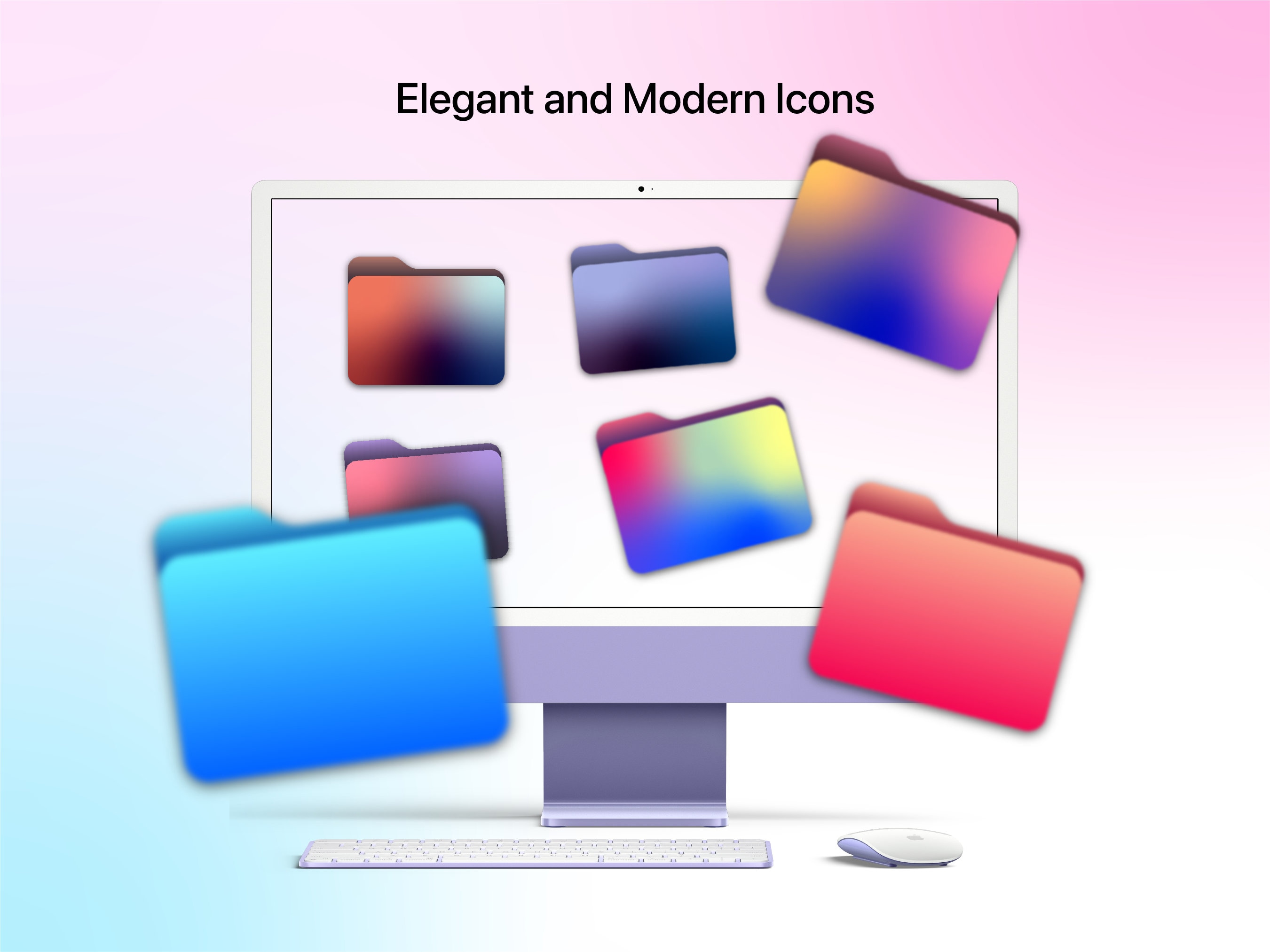 Gradient Folder Icon Pack® for Macos and Windows (digital Download ...