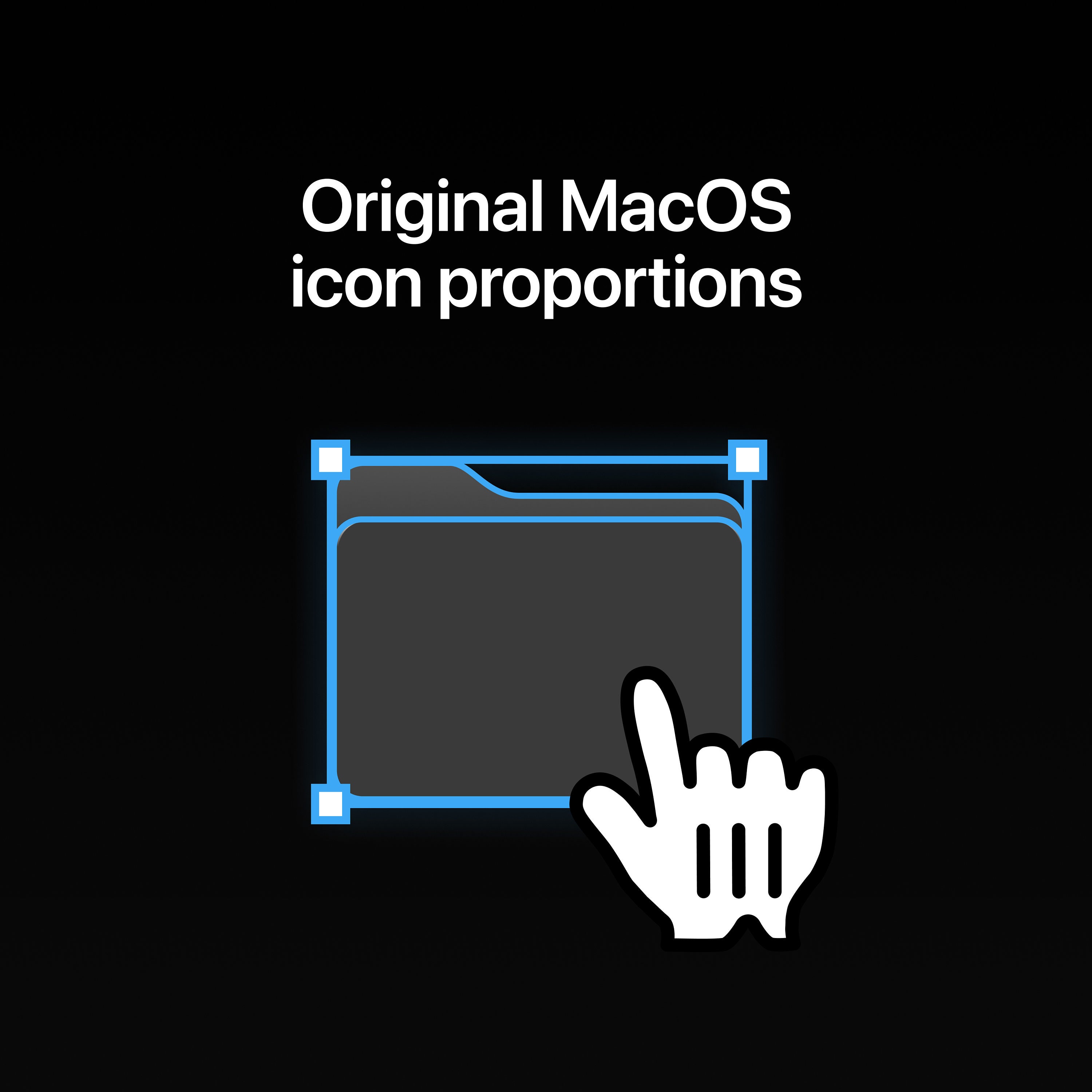 Noir Folder Icon Pack® for Macos and Windows | 230 Dark Folder Icons ...