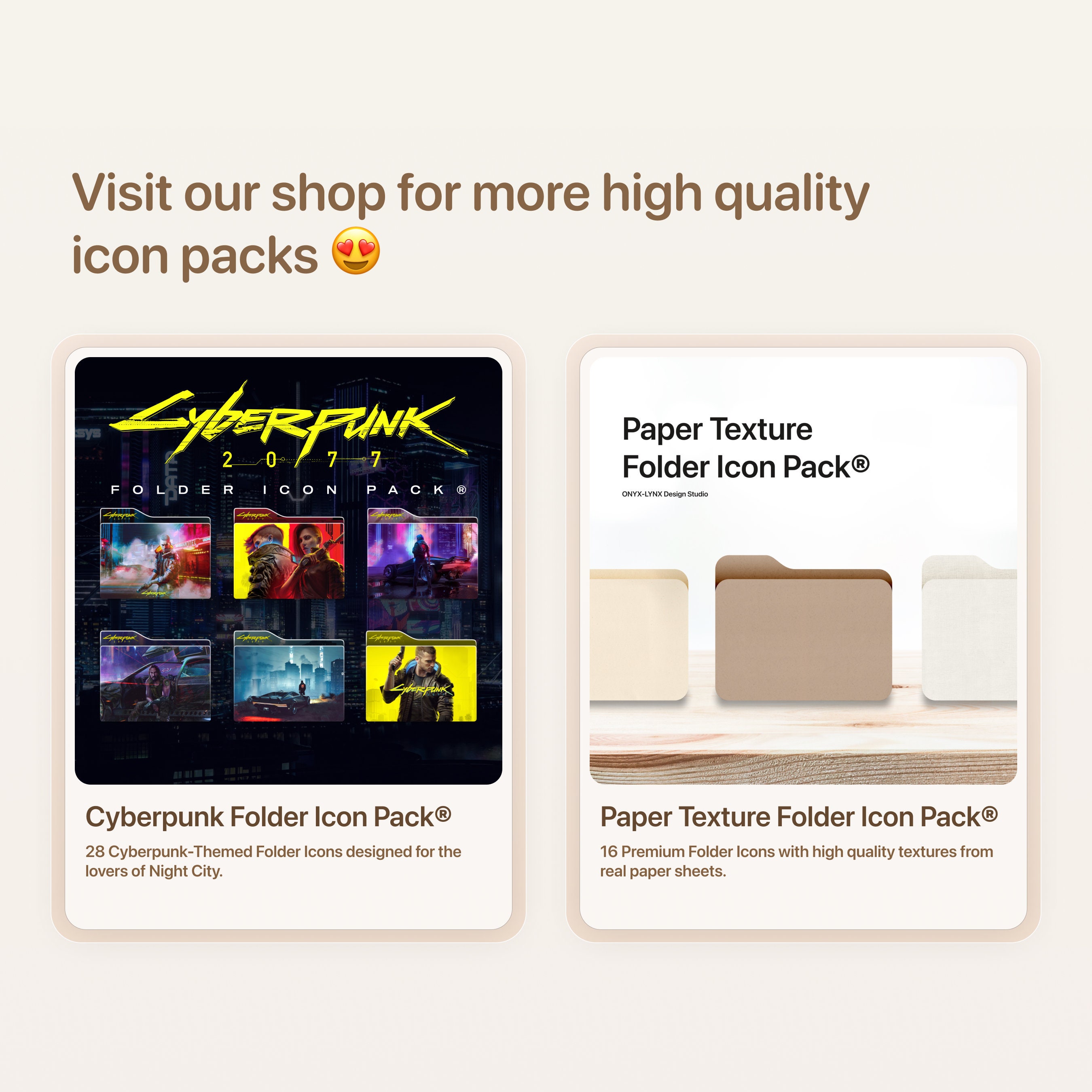 Creamy Folder Icon Pack® for Macos and Windows 20 Beige Folder Icons ...