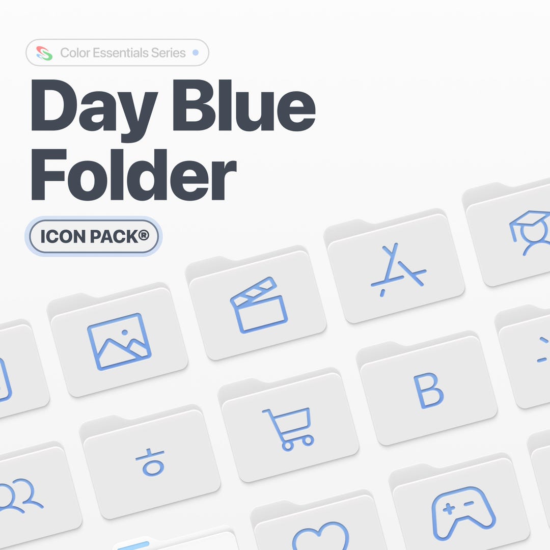 Day Blue Folder Icon Pack® | 214 White and Blue Folder Icons | Instant ...