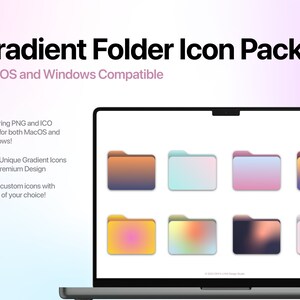 Gradient Folder Icon Pack® for Macos and Windows 124 Premium - Etsy