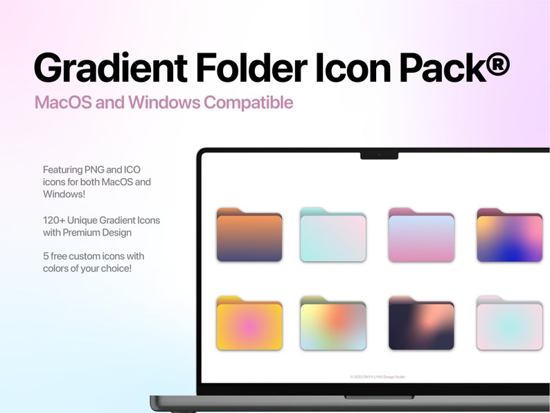 Gradient Folder Icon Pack® for Macos and Windows 124 Premium - Etsy