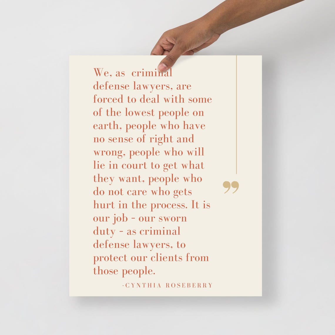 Minimalist Public Defender Quote - Cynthia Roseberry - Etsy