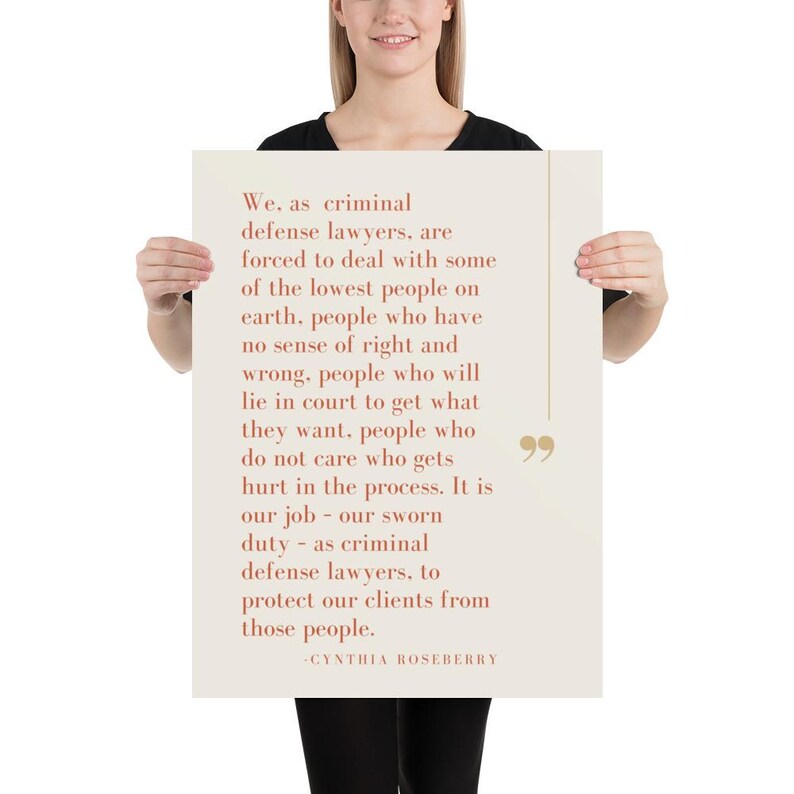 Minimalist Public Defender Quote - Cynthia Roseberry - Etsy