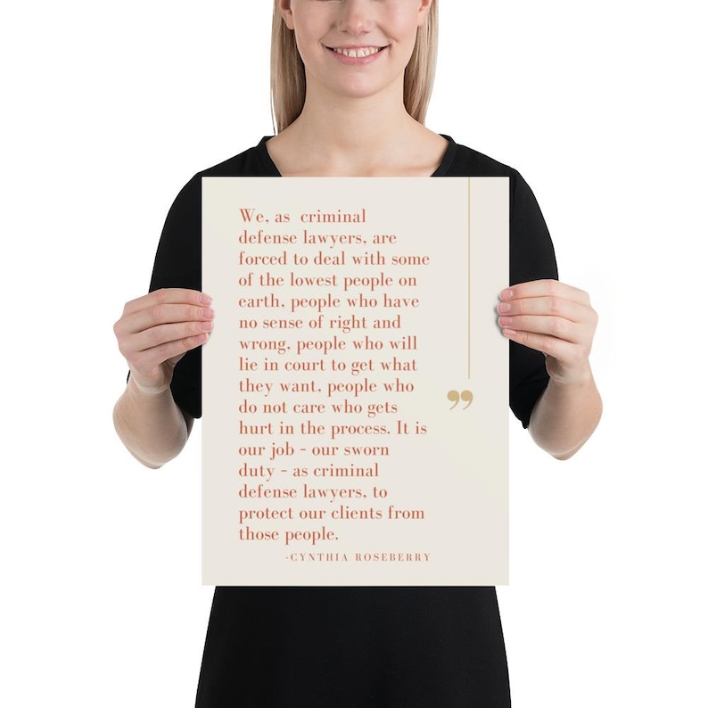 Minimalist Public Defender Quote - Cynthia Roseberry - Etsy