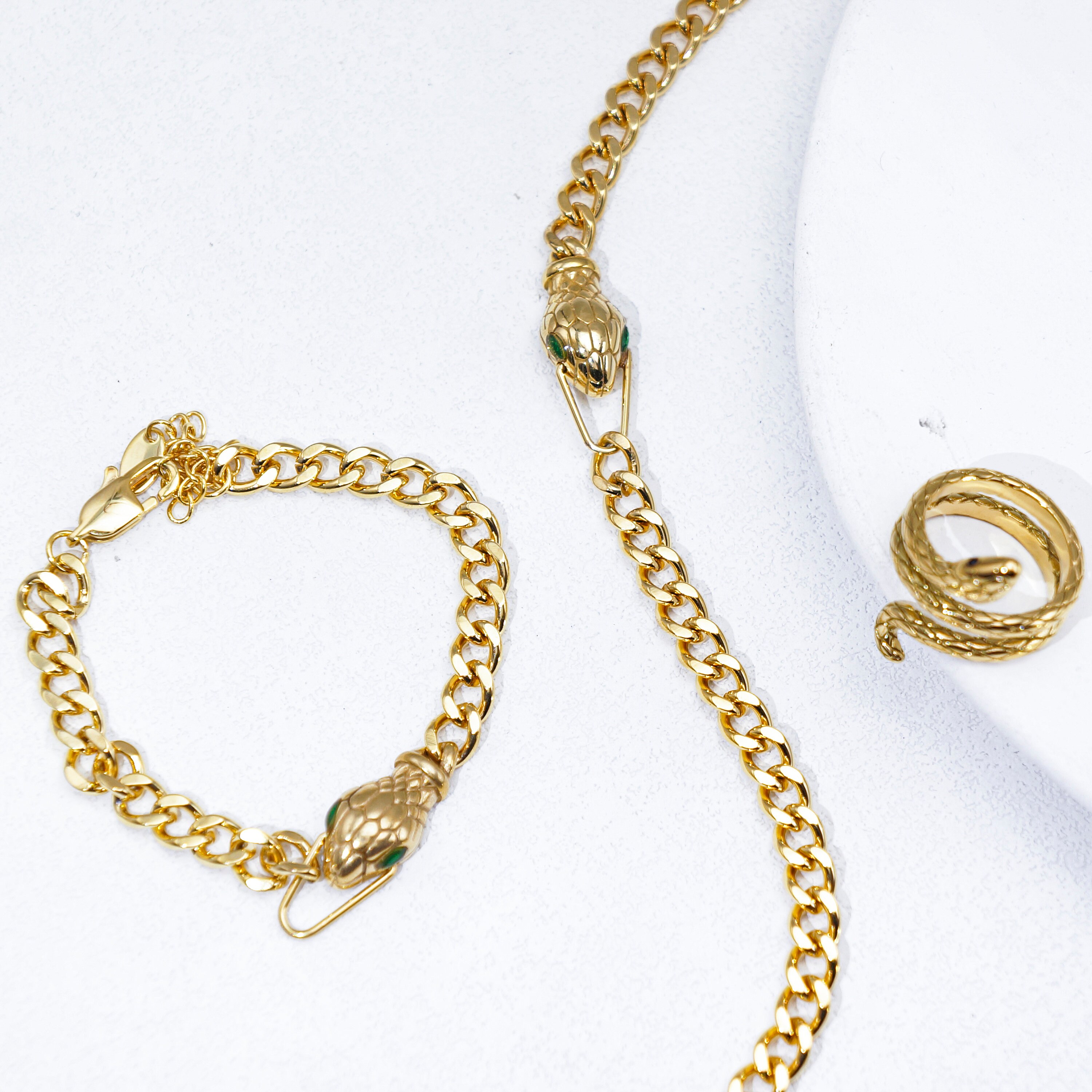 18K Gold Snake Bracelet,serpent Bracelet, Minimal Snake Head Bracelet ...