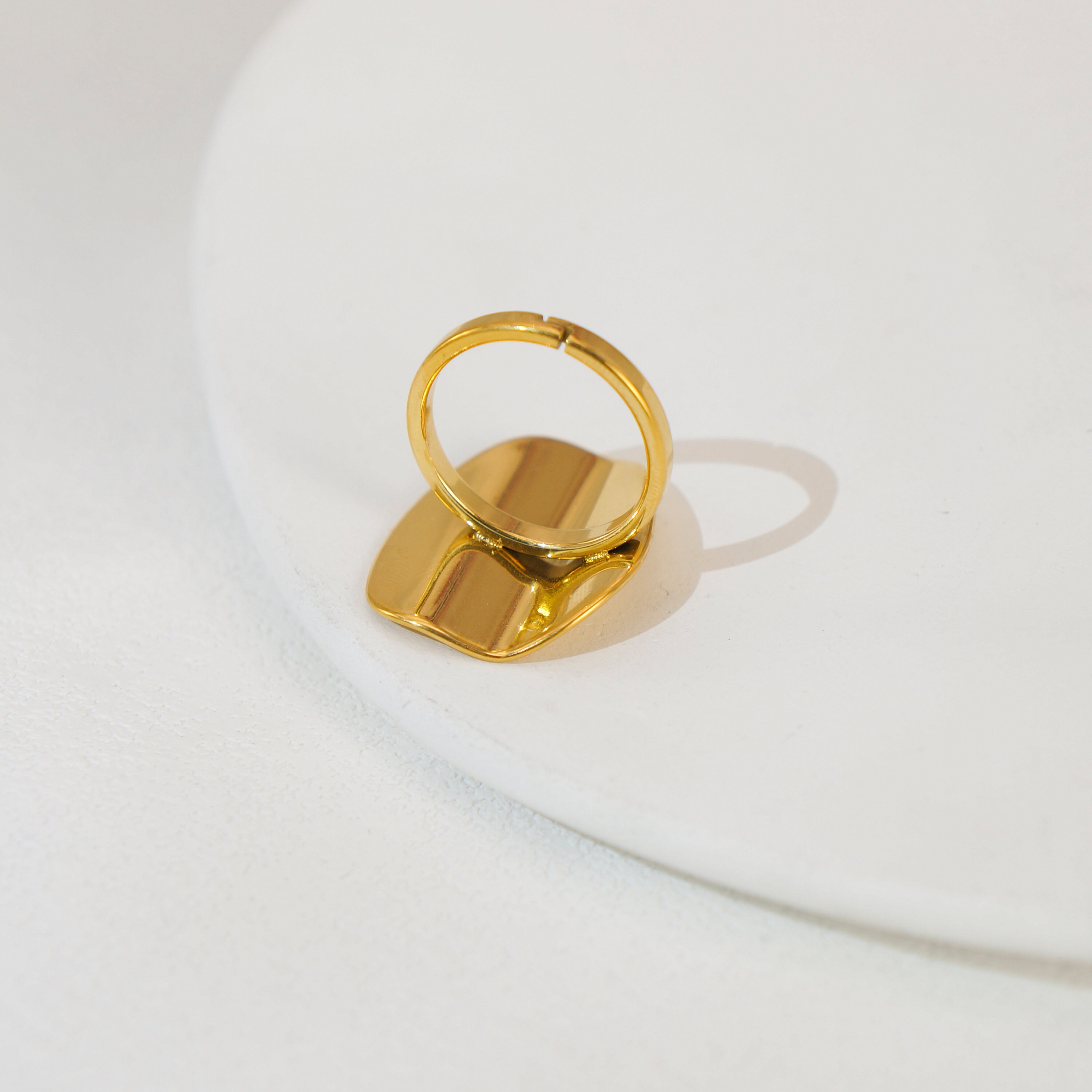 Shaped Brushed Matte Ring Titanium Steel Open Ring Adjustable - Etsy