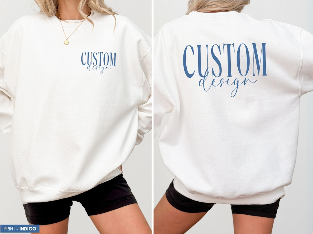 Custom Sweatshirt, Personalized Logo or Text Crewneck - Etsy