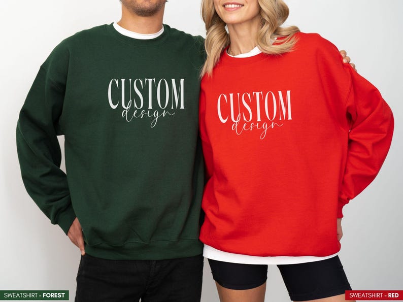 Custom Sweatshirt, Personalized Logo or Text Crewneck - Etsy