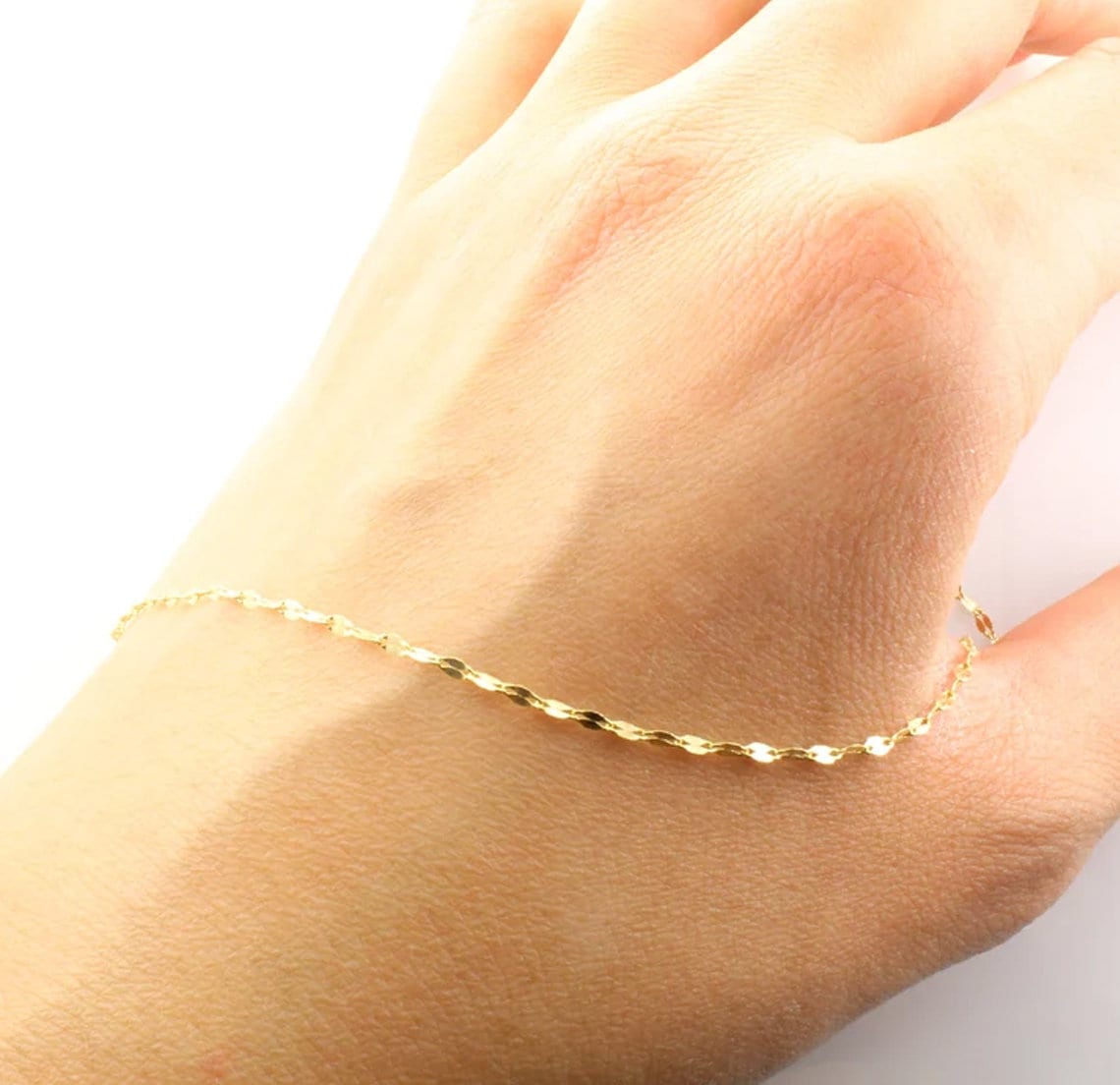 14K Gold Twisted Sparkle Chain Necklace Sparkle Chain - Etsy