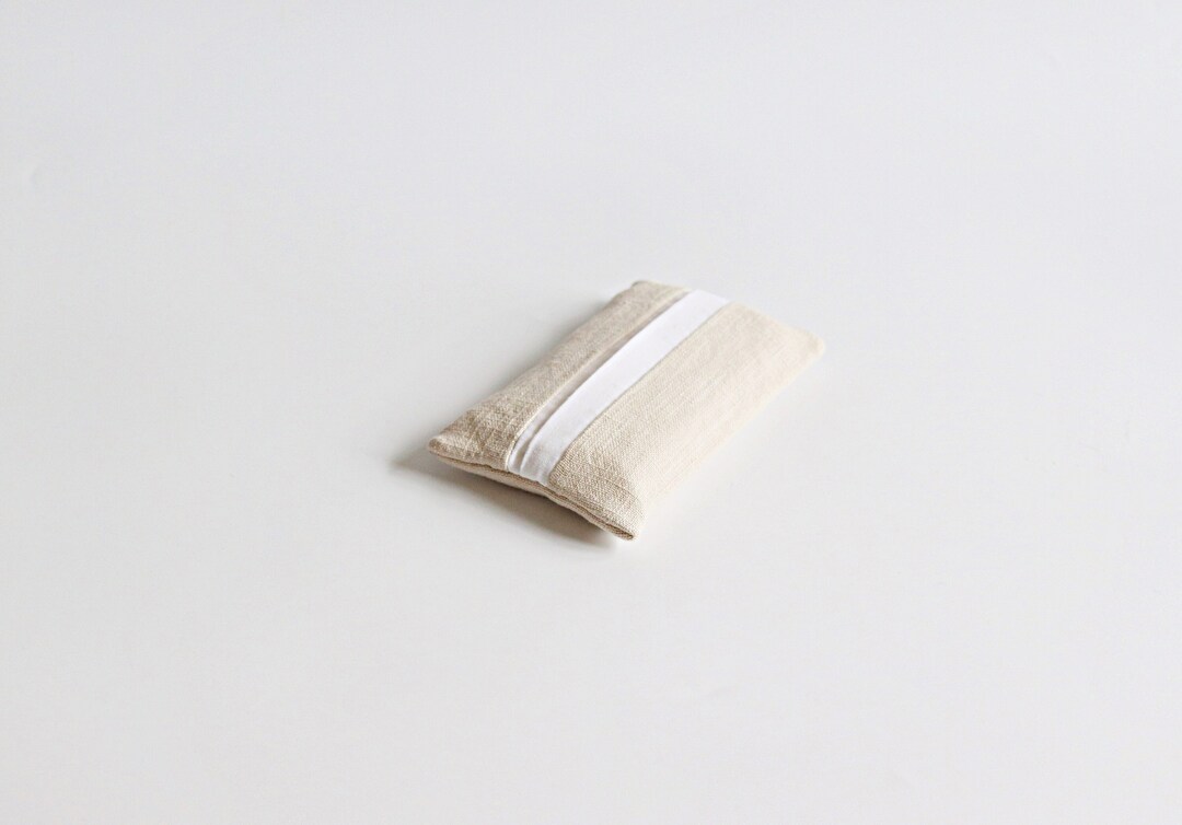 Linen Tissue Holder, Pocket Tissue Pouch, Neutral Minimalist Fabric ...