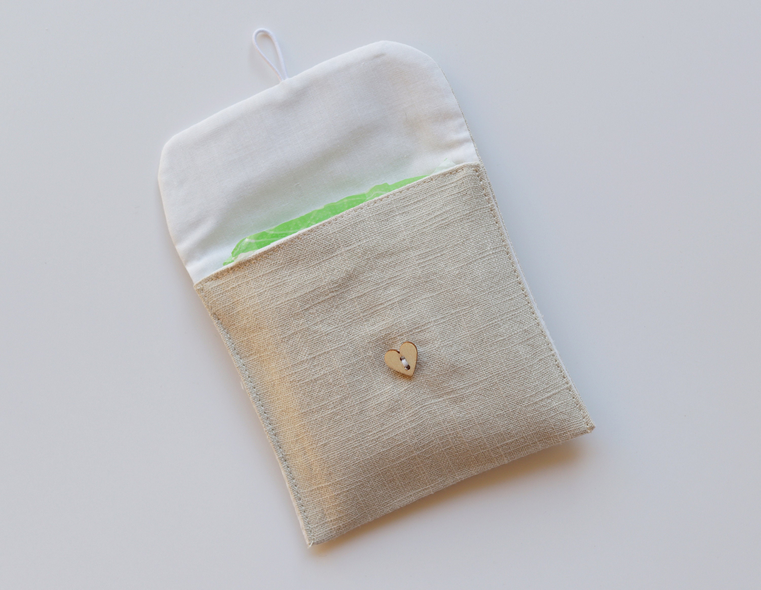 Linen Sanitary Pad Pouch, Fabric Pouch, Gift Ideas, Stocking Filler ...
