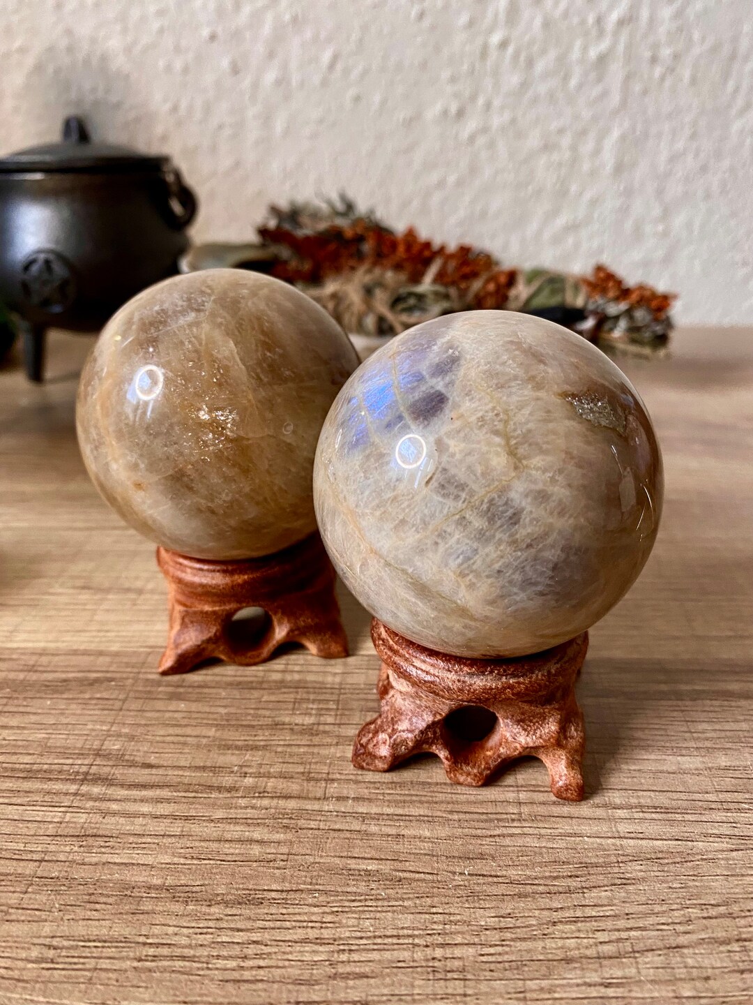 Moonstone Spheres Flashy Moonstone Crystal High Quality Blue - Etsy