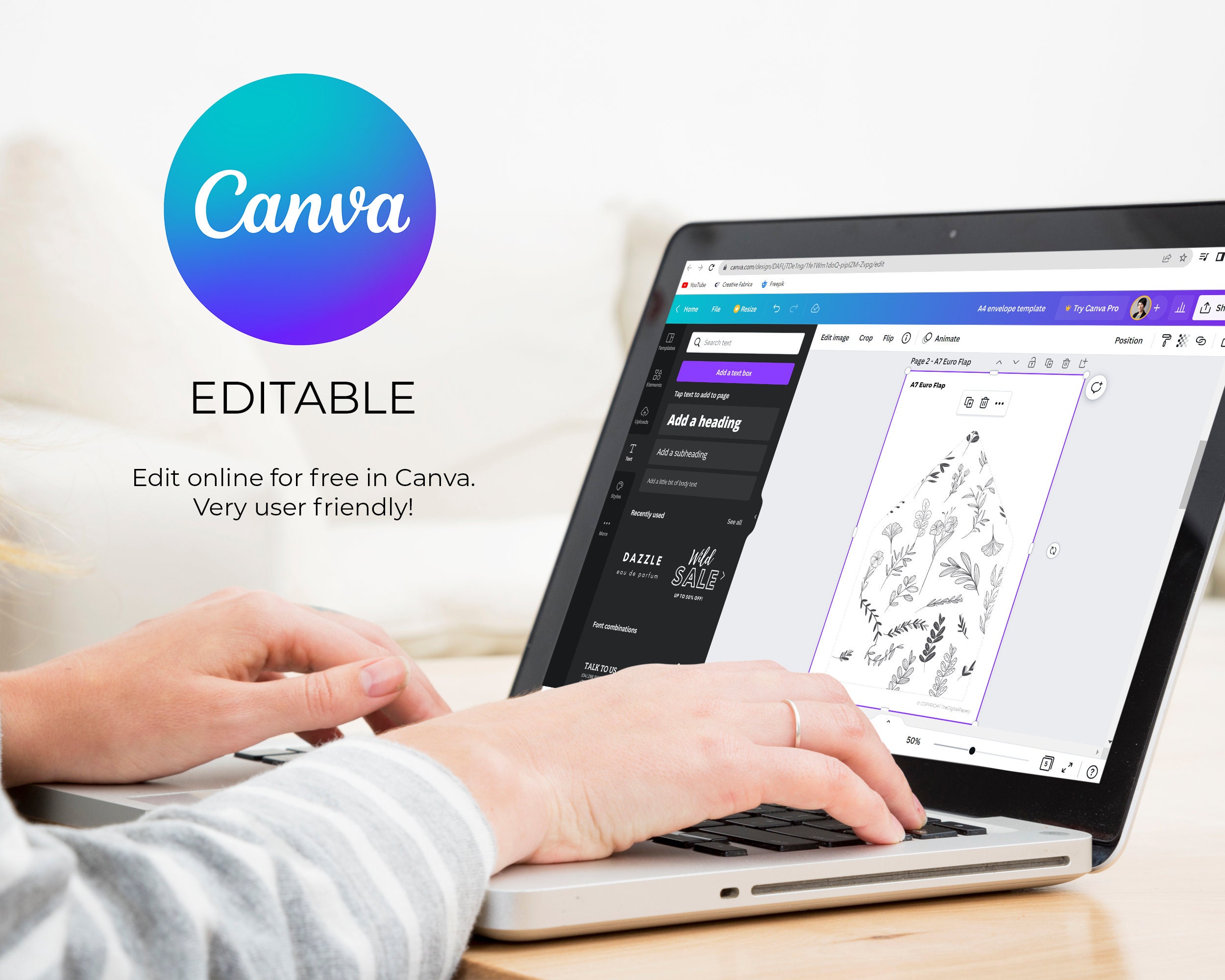 A7 Envelope Liner Template, Euro Square Flap (digital Download) - Etsy