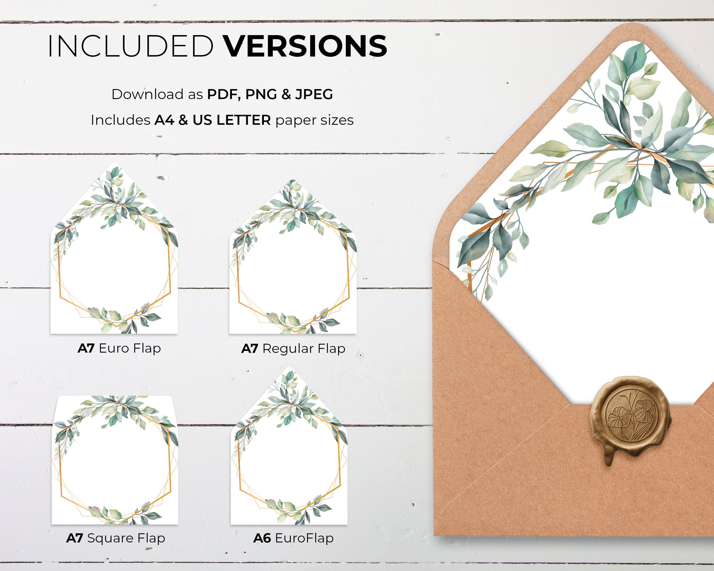 Envelope Liner Template, Printable Envelope Liner, Instant Download ...